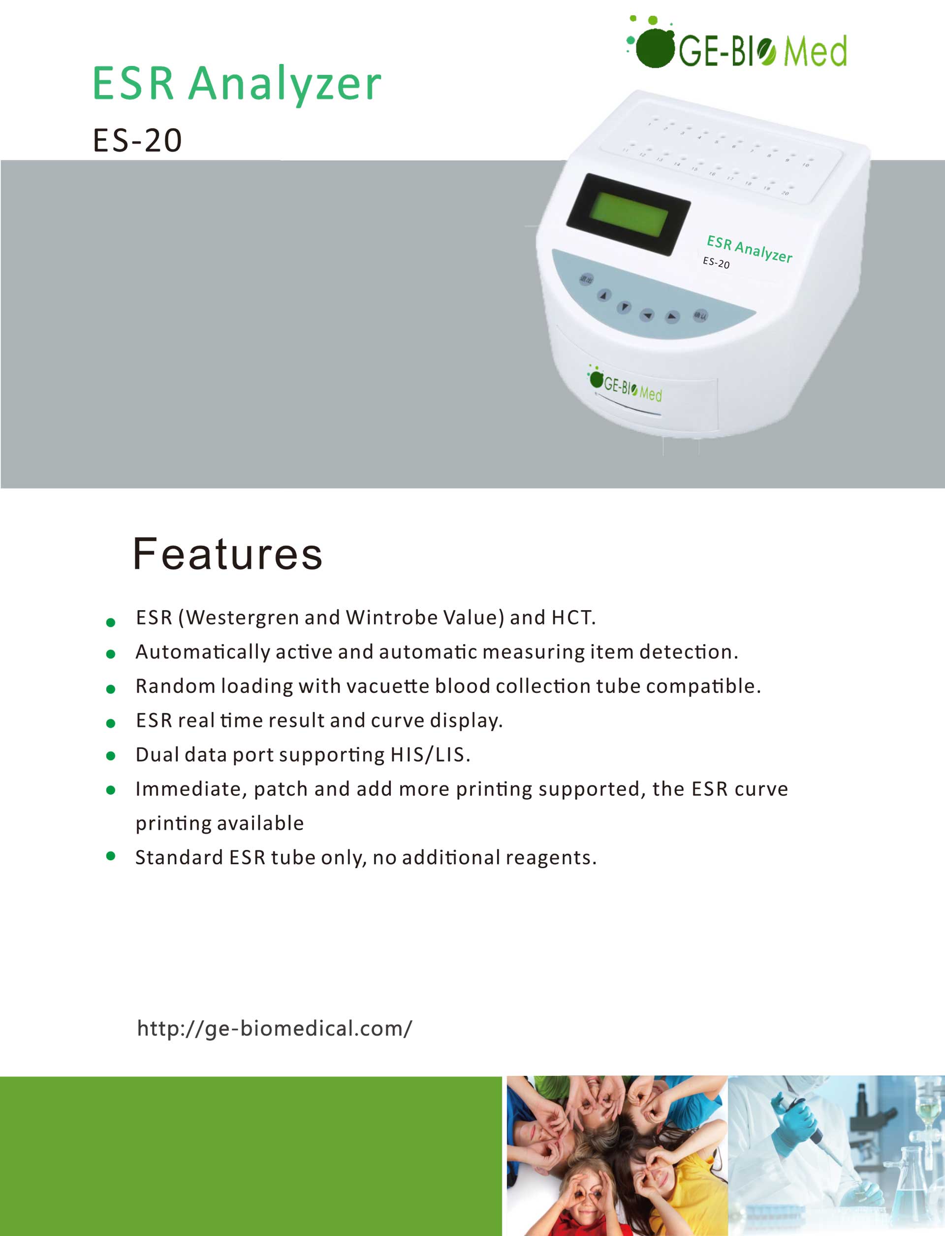 Auto ESR Analyzer Model: ES-20 – Ge-Biomed